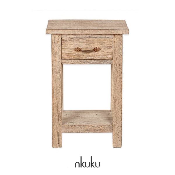 Ibo bedside table in reclaimed wood from Nkuku
