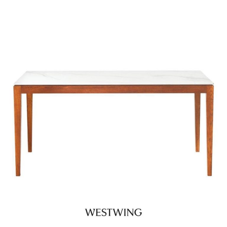 Mesa de comedor de madera y mármol Jackson | WunderHome
